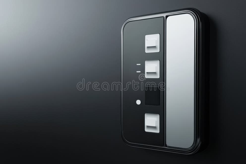 Modern Smart Lighting Control Panel Displayed Against a Sleek Dark Wall ...