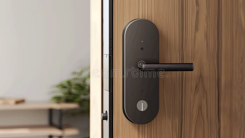 Modern Smart Lock for Door Close Up Stock Illustration - Illustration ...