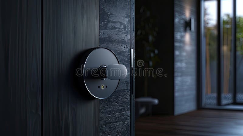Modern Smart Lock for Door Close Up Stock Illustration - Illustration ...