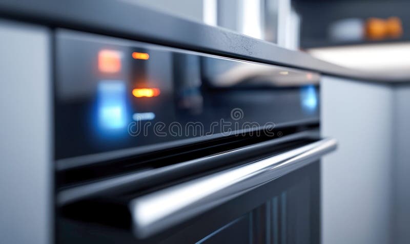 Modern Smart Oven with Digital Touchscreen Panel Stock Illustration ...