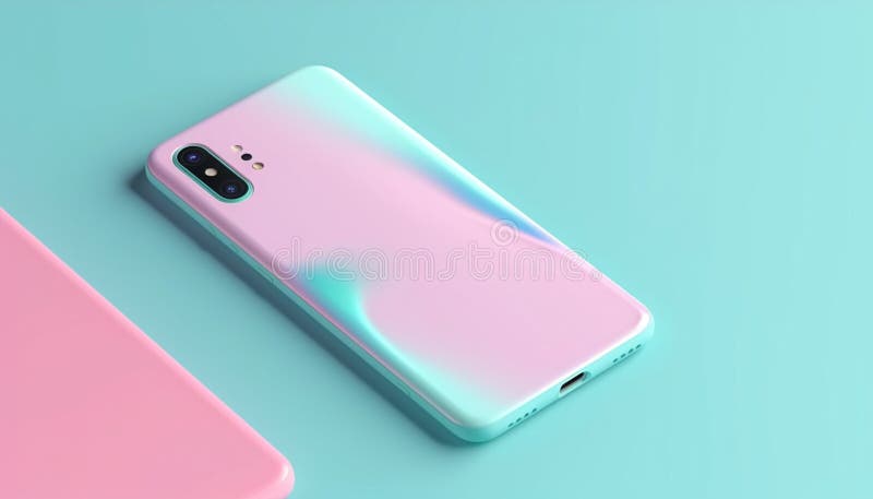 Modern Smart Phone on Blue Background with Touch Screen Technology ...