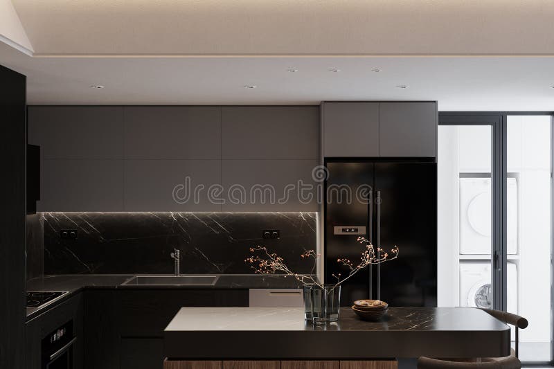 Modern, Smart Technology with Kitchen Counter Interior in a Smart ...