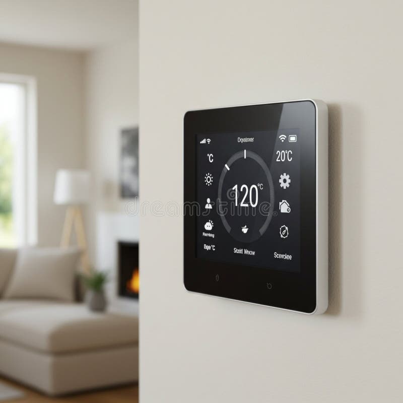 Smart Thermostat Control Panel Stock Illustrations – 1,246 Smart ...