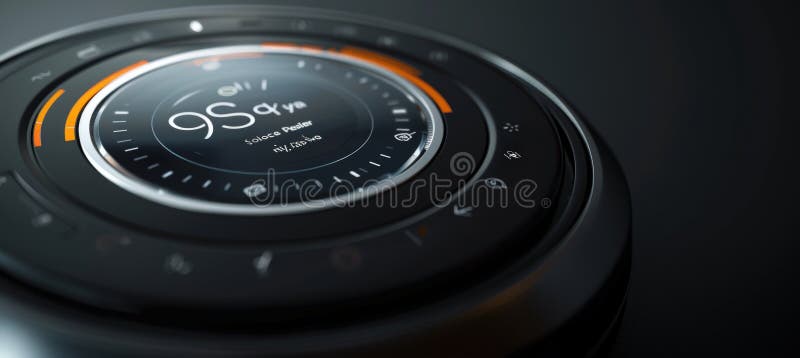 Modern Smart Thermostat Interface Displaying Energy Usage and ...