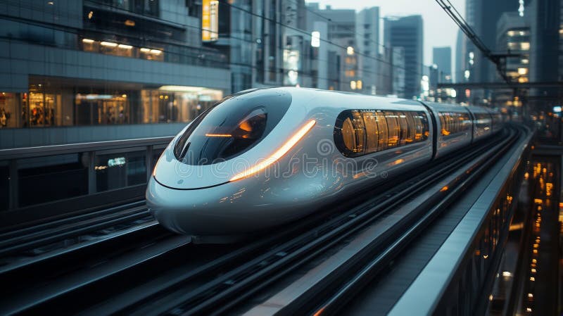 Modern Smart Train Navigating Urban Tracks in Distant Metropolis ...
