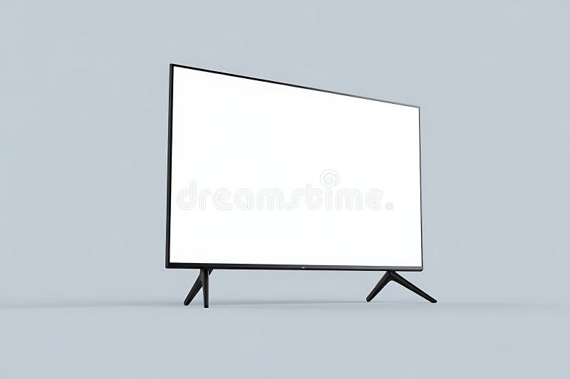 Modern Smart TV Mockup: Blank Screen on Stand Stock Illustration ...