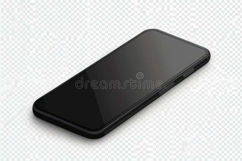 Modern Smartphone with Black Screen and Sleek Design Isolated on ...