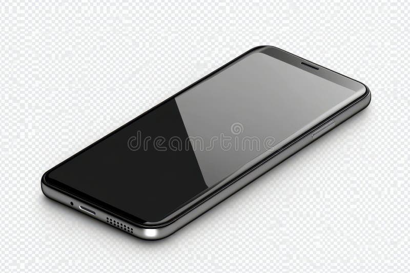 Modern Smartphone with Black Screen and Sleek Design Isolated on ...