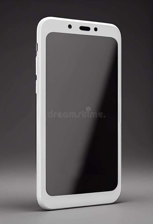 Modern Smartphone with Blank Screen. Generative AI. Stock Illustration ... Modern Smartphone with Blank Screen. Generative AI. Stock Illustration ...