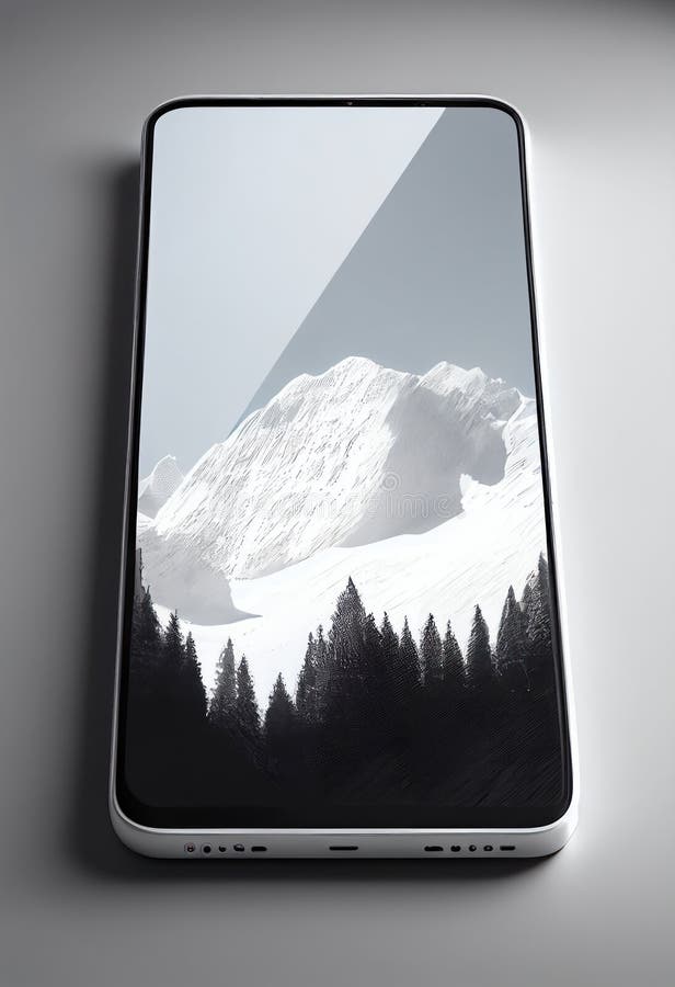 Modern Smartphone with Blank Screen. Generative AI. Stock Illustration ...