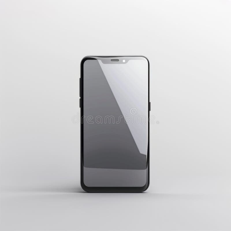 Modern Smartphone with Blank Screen on White Background Stock Photo ...