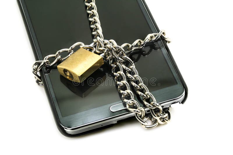 Modern Smartphone with Combination Lock Padlock Stock Image - Image of ...