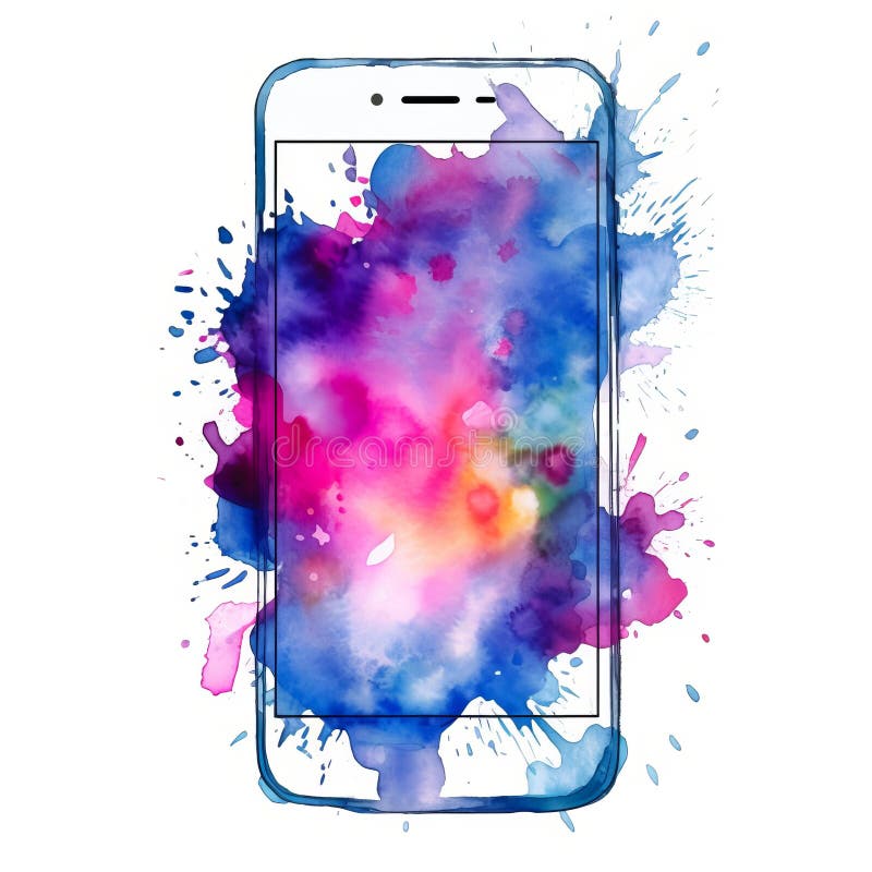 Modern Smartphone Computing Device Square Illustration. Stock ...