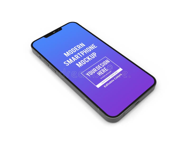 Modern Smartphone 3D Illustration Mockup Scene Stock Illustration ...