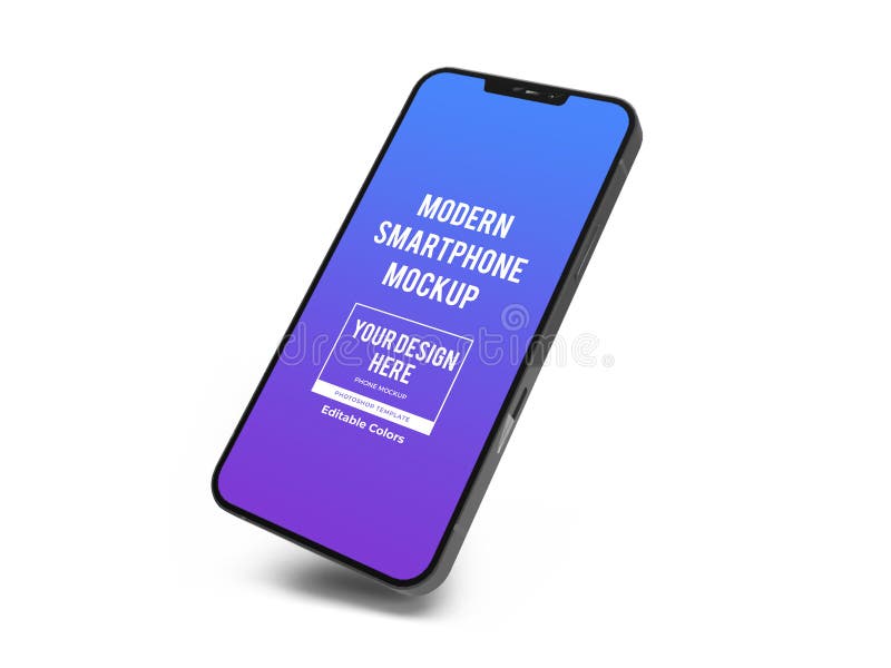 Modern Smartphone 3D Illustration Mockup Scene Stock Illustration ...