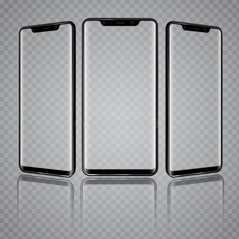 Modern Smartphone With Different Angles Of View And Transparent Screens ...
