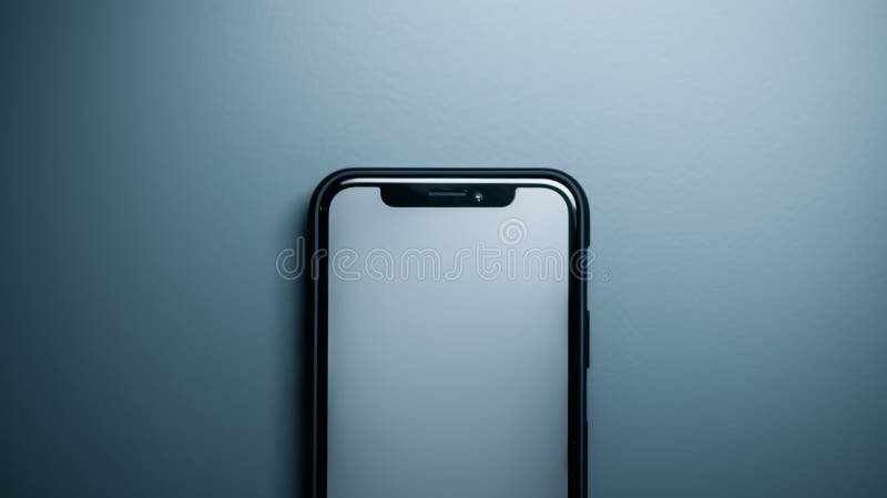 Modern Smartphone Display on Cool Toned Background Stock Image - Image ...