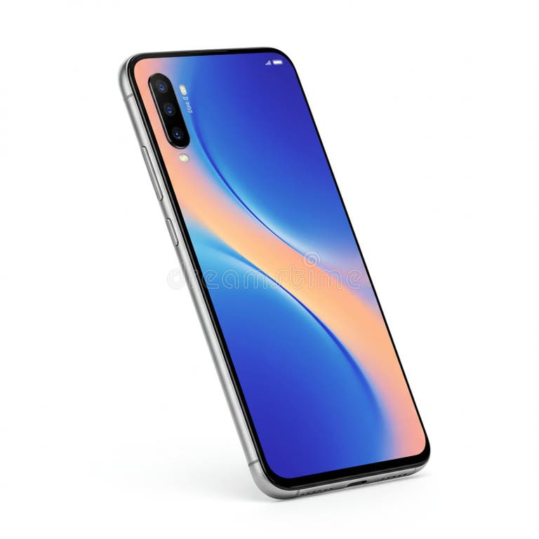 A Modern Smartphone Features a Sleek Design with a Triple Rear Camera ...