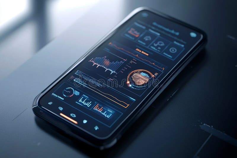 Futuristic Smartphone Interface Digital Data Analytics Screen Modern ...