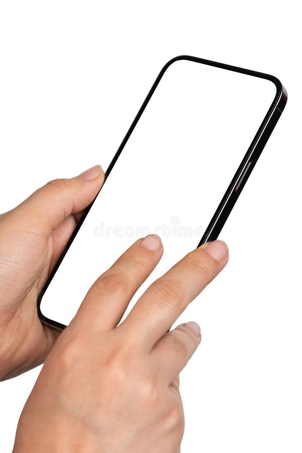Modern smartphone in hands stock photo. Image of blank - 270794856