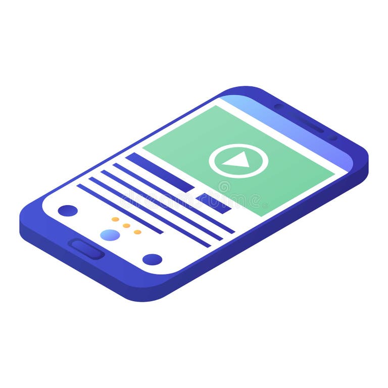 Modern Smartphone Icon, Isometric Style Stock Vector - Illustration of ...