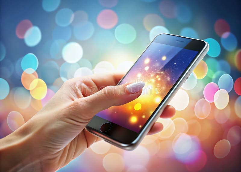 Modern Smartphone Interaction Mockup a Detailed View of a Hand ...