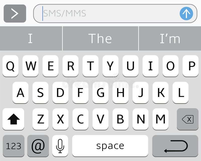 Smartphone Keyboard, Mobile Phone Keypad Vector Mockup. Stock Vector ...