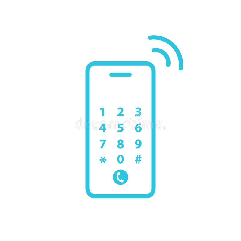 Modern Smartphone with Keypad Icon, Isolated on White Backgrouns, Stock ...