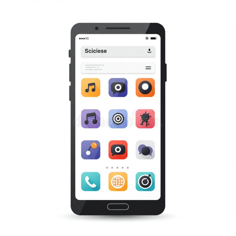 Modern Smartphone with a Large Touchscreen and Thin Bezel. the Screen ...