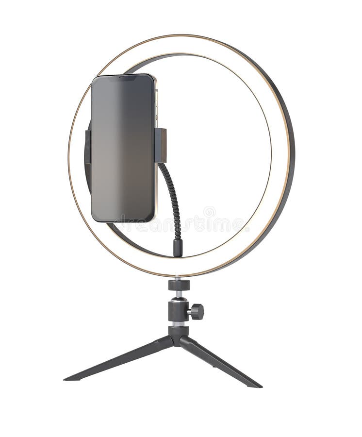 Modern Smartphone Lighting Ring Setup Stock Illustration - Illustration ...