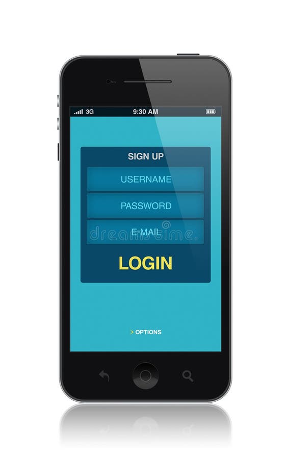 Login Form Window on Mobile Phone Stock Photo - Image of device, button ...