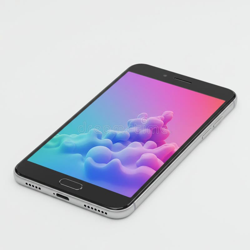 A Modern Smartphone with a Metallic Frame and Black Front Panel. the ...