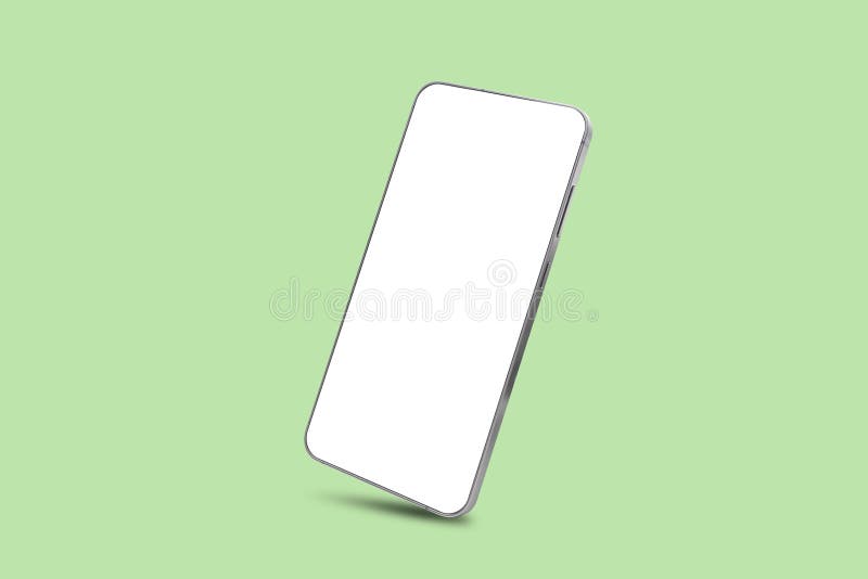Modern Smartphone with White Blank Screen in Female Hand Stock Image ...
