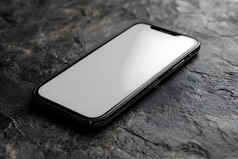 Modern Smartphone Mockup on Dark Textured Surface Blank Screen for App ...