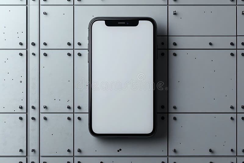 Modern Smartphone Mockup on Grey Textured Panel Background Stock ...