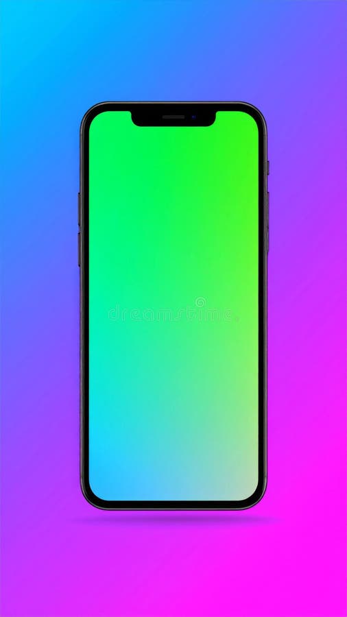 Modern Smartphone Mockup with Vibrant Gradient Screen Stock ...