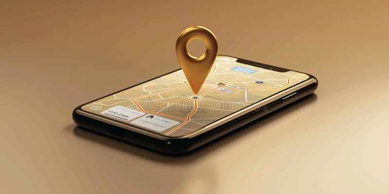 Modern Smartphone Navigation Concept on Digital Map with Real-Time GPS ...
