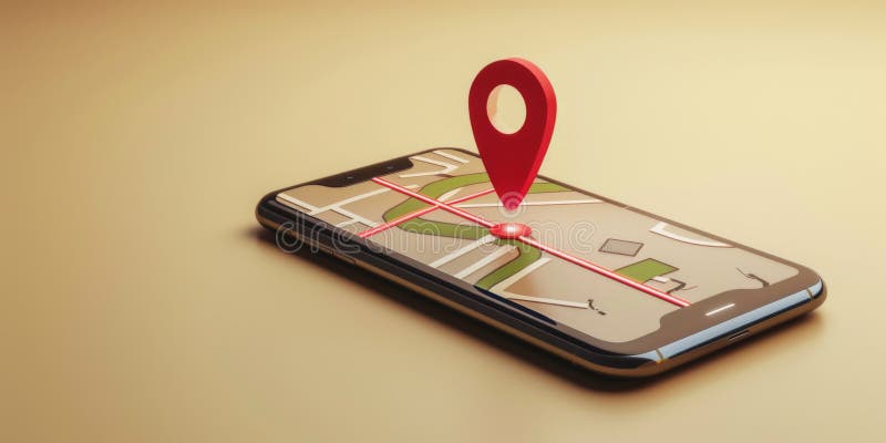 Modern Smartphone Navigation Concept on Digital Map with Real-Time GPS ...