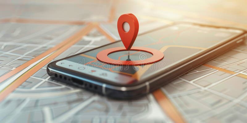 Modern Smartphone Navigation Concept on Digital Map with Real-Time GPS ...