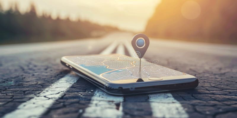 Modern Smartphone Navigation Concept on Digital Map with Real-Time GPS ...