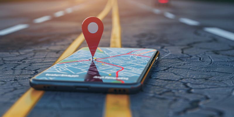 Modern Smartphone Navigation Concept on Digital Map with Real-Time GPS ...