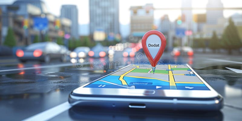 Modern Smartphone Navigation Concept on Digital Map with Real-Time GPS ...