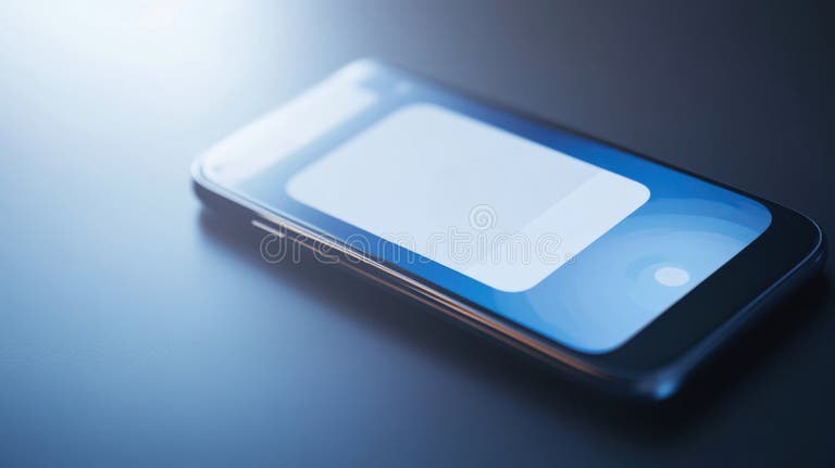 Modern Smartphone with Notification on Screen in Minimalist Setting ...