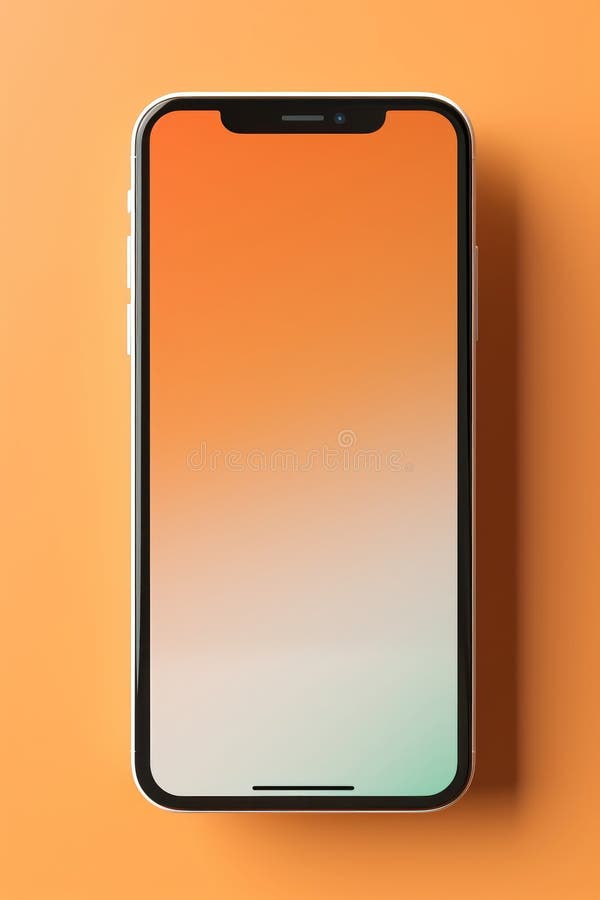 Modern Smartphone on Orange Background. Generative AI Stock ...