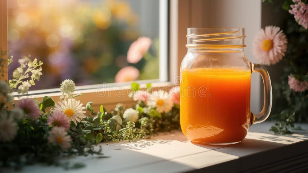 Modern Smartphone with Orange Screen in Warm Ambient Lighting Stock ...