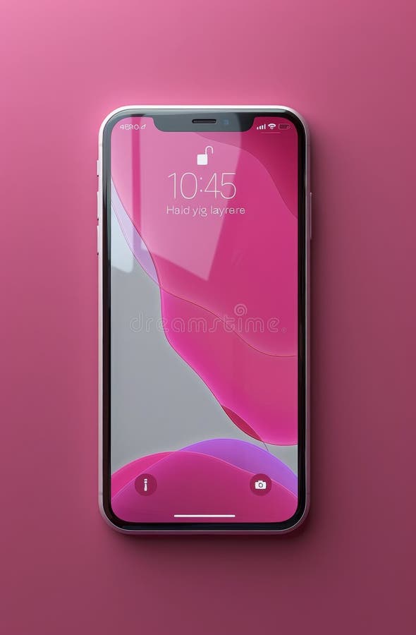 Modern Smartphone with Pink Aesthetic on Minimalistic Background Stock ...