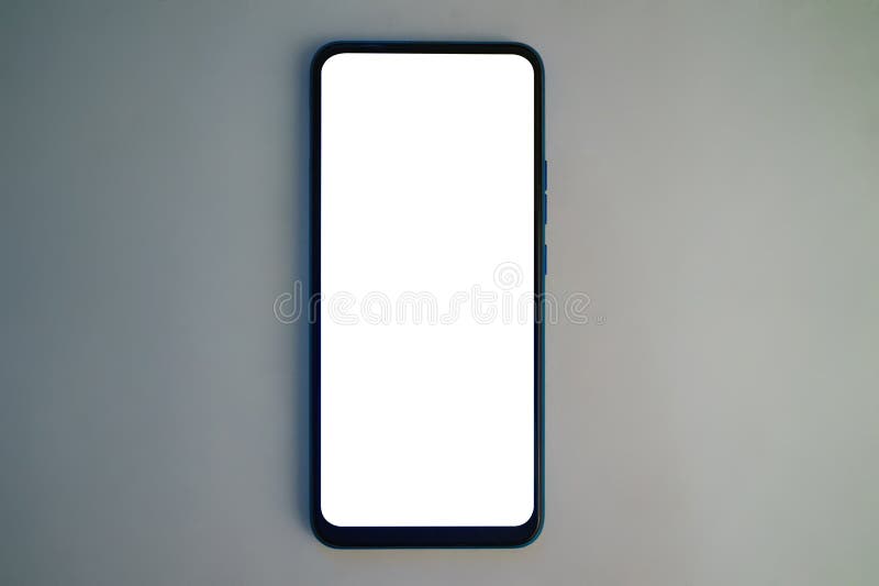 Modern Smartphone on a Plain Surface with Blank Screen Ready for Use ...