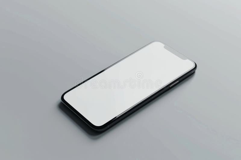 Modern Smartphone on Reflective Surface with Blank Screen Display Stock ...