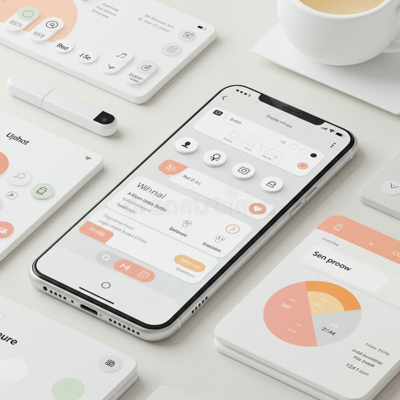 Modern Smartphone Screen Displaying a Minimalistic App Interface with ...
