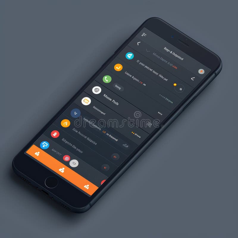 Modern Smartphone Displaying User-Friendly Application Interface Stock Illustration ...